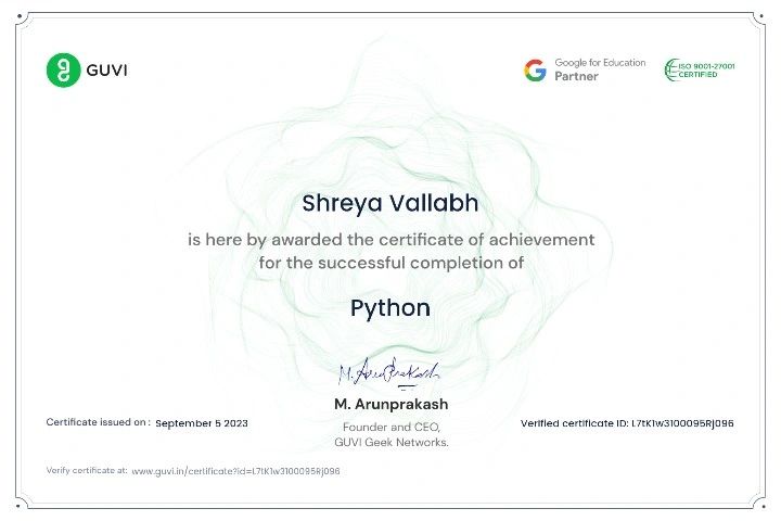 Shreya V. on LinkedIn: #python #pythonprogramming #guvi # ... Shreya V. on LinkedIn: #python #pythonprogramming #guvi # ...