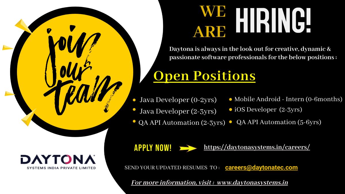 Daytona Systems India Pvt. Ltd. on LinkedIn: #javadeveloper #kotlin # ... Daytona Systems India Pvt. Ltd. on LinkedIn: #javadeveloper #kotlin # ...