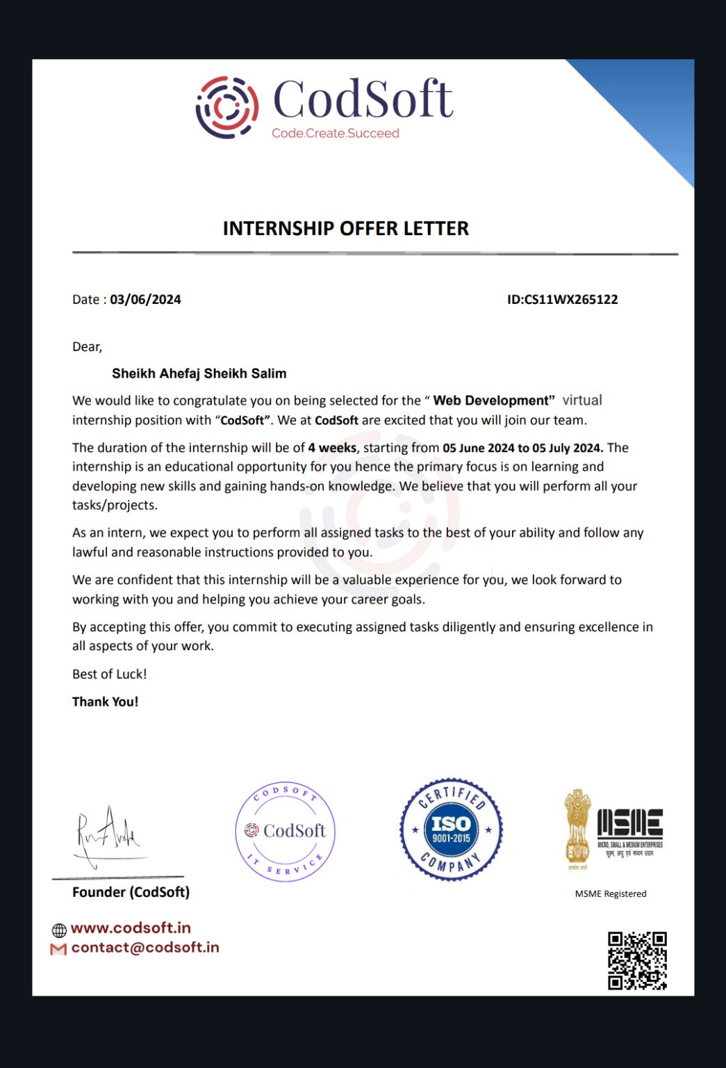 Sheikh Ahefaj on LinkedIn: #internship #than #codsoft #work #linkedin # ... Sheikh Ahefaj on LinkedIn: #internship #than #codsoft #work #linkedin # ...