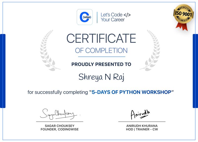 Shreya N Raj on LinkedIn: #python #dsa #code #workshop Shreya N Raj on LinkedIn: #python #dsa #code #workshop