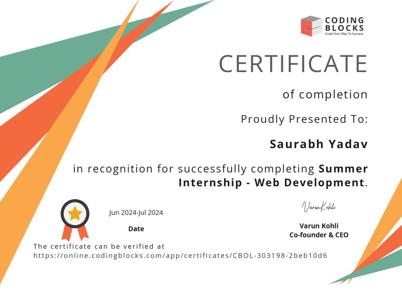Saurabh Yadav on LinkedIn: #mern #webdevelopment #internship #mongodb # ... Saurabh Yadav on LinkedIn: #mern #webdevelopment #internship #mongodb # ...