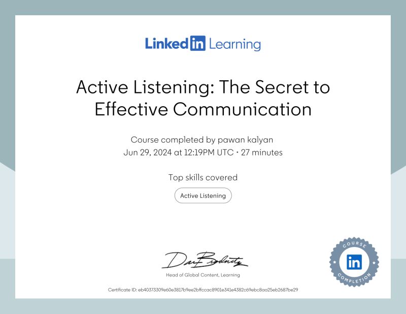 pawan kalyan on LinkedIn: Certificate of Completion pawan kalyan on LinkedIn: Certificate of Completion