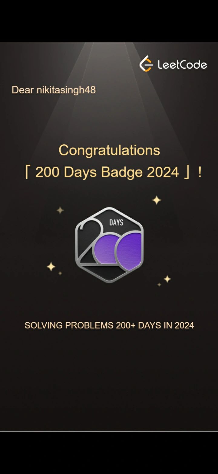 Nikita Singh on LinkedIn: #leetcode #coding #milestone #learning # ... Nikita Singh on LinkedIn: #leetcode #coding #milestone #learning # ...