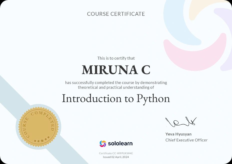 MIRUNA CHINNADURAI on LinkedIn: #python #programming #learning #tech # ... MIRUNA CHINNADURAI on LinkedIn: #python #programming #learning #tech # ...