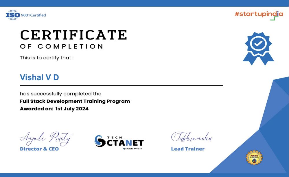 Vishal V D on LinkedIn: #fullstackdevelopment #webdevelopment #octanet ... Vishal V D on LinkedIn: #fullstackdevelopment #webdevelopment #octanet ...