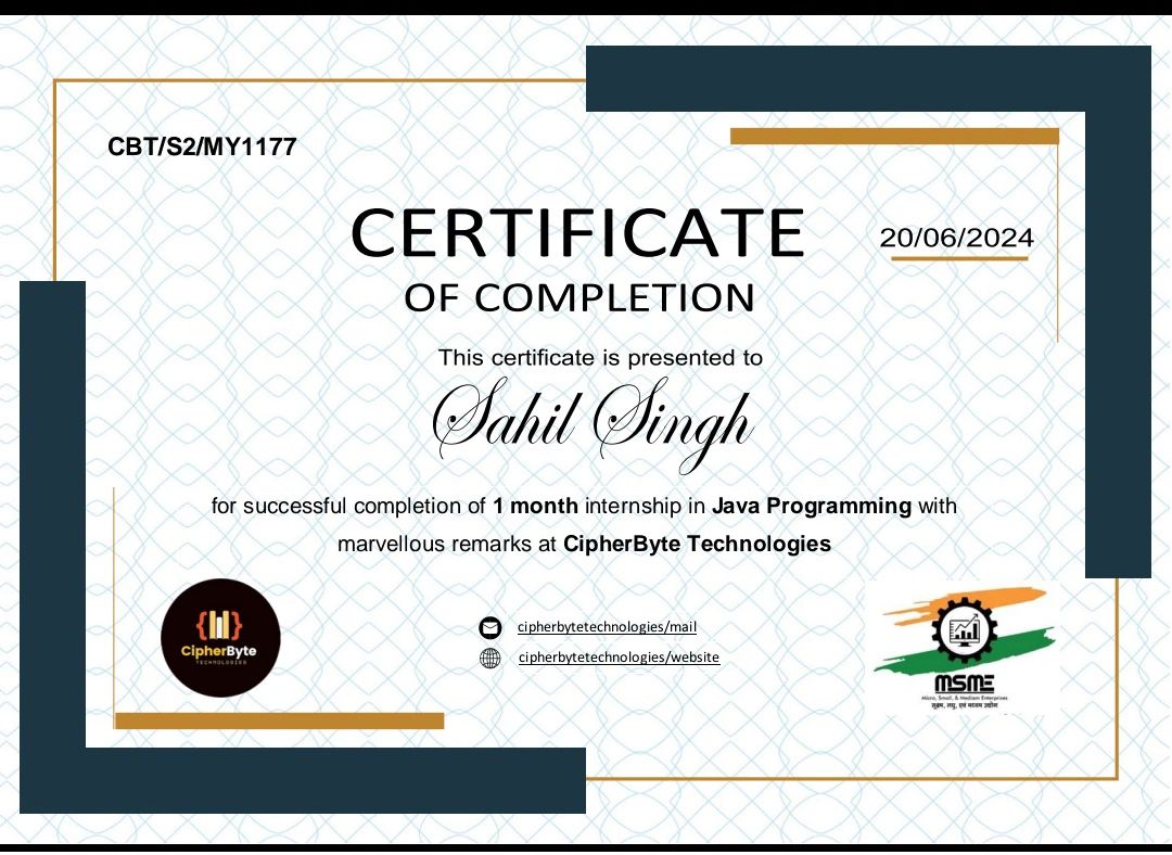Sahil Singh on LinkedIn: #java #coding #coder #java Sahil Singh on LinkedIn: #java #coding #coder #java
