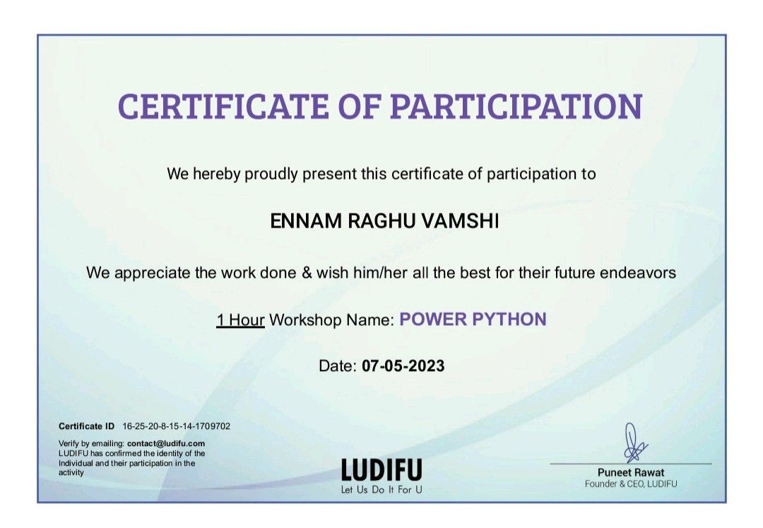 ENNAM RAGHU VAMSHI on LinkedIn: #python #programming #linkdln # ... ENNAM RAGHU VAMSHI on LinkedIn: #python #programming #linkdln # ...
