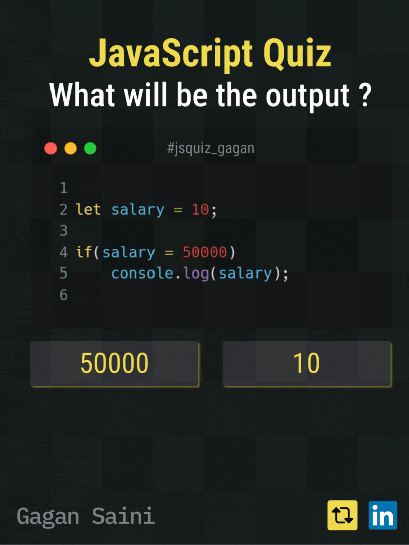 Gagan Saini on LinkedIn: #javascript #coding #programming #jsquiz # ... Gagan Saini on LinkedIn: #javascript #coding #programming #jsquiz # ...
