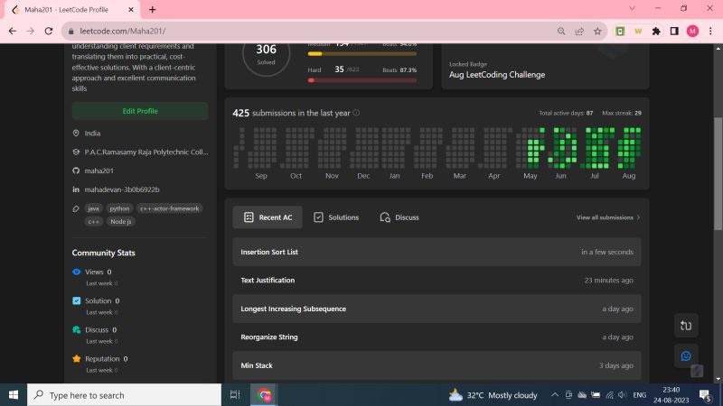 Mahadevan . on LinkedIn: #leetcode #problemsolving #algorithms # ... Mahadevan . on LinkedIn: #leetcode #problemsolving #algorithms # ...