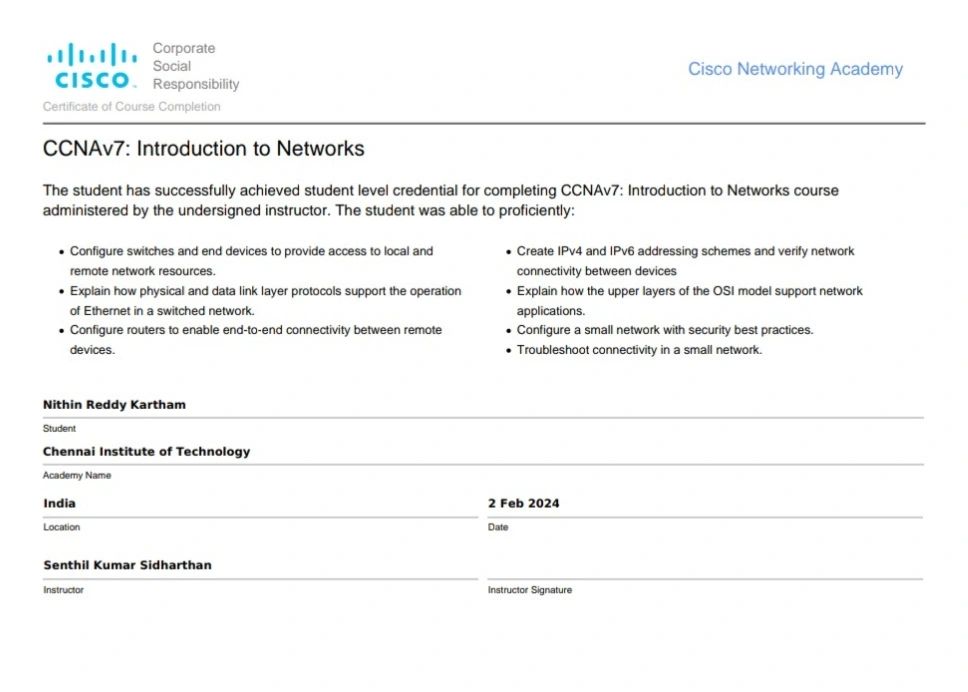 KARTHAM NITHIN REDDY CSE on LinkedIn: #ccna #networking # ... KARTHAM NITHIN REDDY CSE on LinkedIn: #ccna #networking # ...