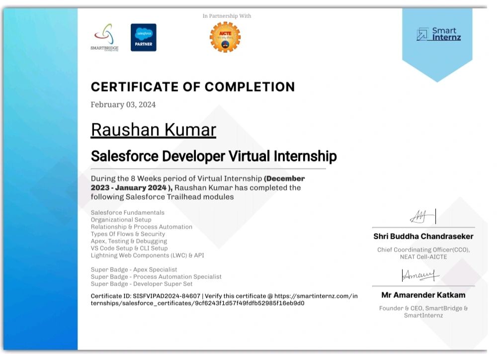 Raushan Kumar Sharma on LinkedIn: #salesforce #trailhead #smartbridge # ... Raushan Kumar Sharma on LinkedIn: #salesforce #trailhead #smartbridge # ...
