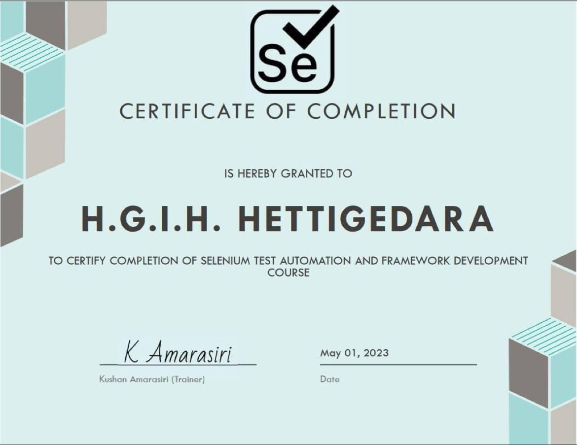 Isuni Hasara Hettigedara on LinkedIn: #certification #qa #selenium # ... Isuni Hasara Hettigedara on LinkedIn: #certification #qa #selenium # ...