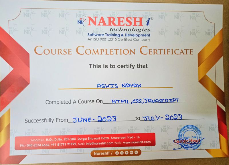 Ashis Nayak on LinkedIn: #html #css #javascript #nareshithyderabad # ... Ashis Nayak on LinkedIn: #html #css #javascript #nareshithyderabad # ...