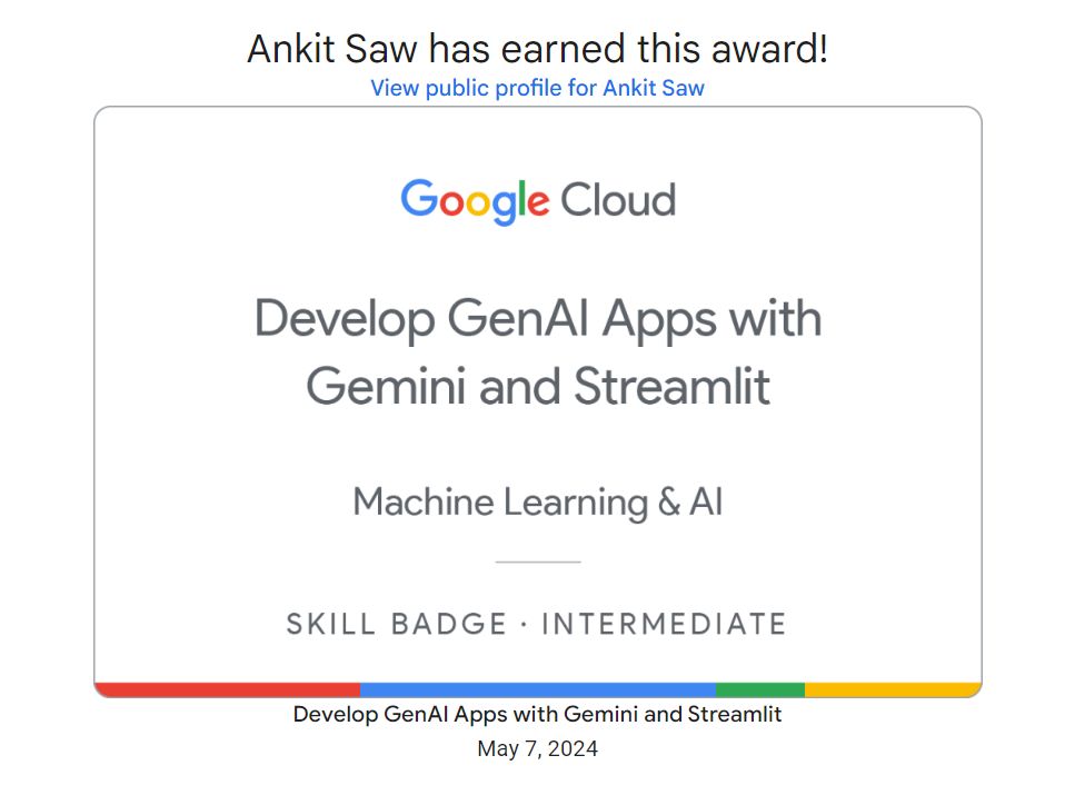 Ankit Saw on LinkedIn: #gdsc #genaistudyjams #gratitude # ... Ankit Saw on LinkedIn: #gdsc #genaistudyjams #gratitude # ...