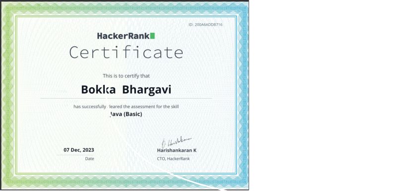 Bhargavi B on LinkedIn: #java #hackerrank #certification #javabasics # ... Bhargavi B on LinkedIn: #java #hackerrank #certification #javabasics # ...