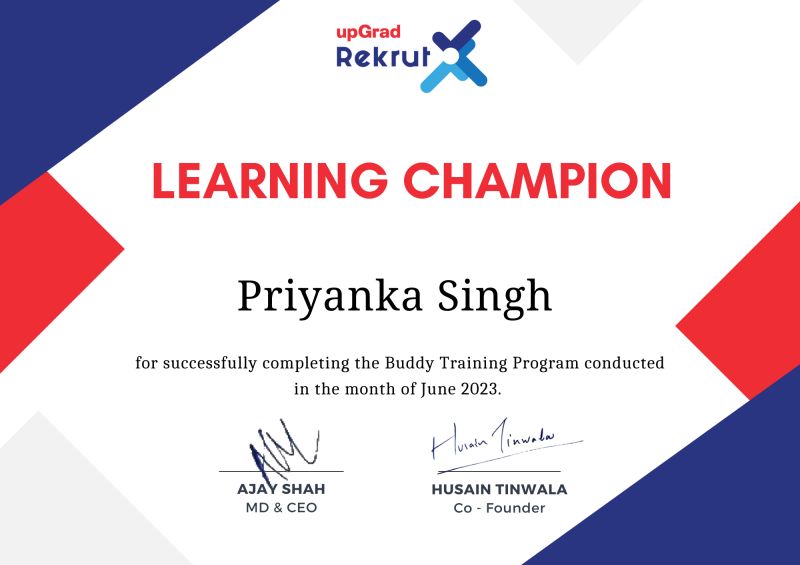 Priyanka Singh on LinkedIn: #upgrad Priyanka Singh on LinkedIn: #upgrad