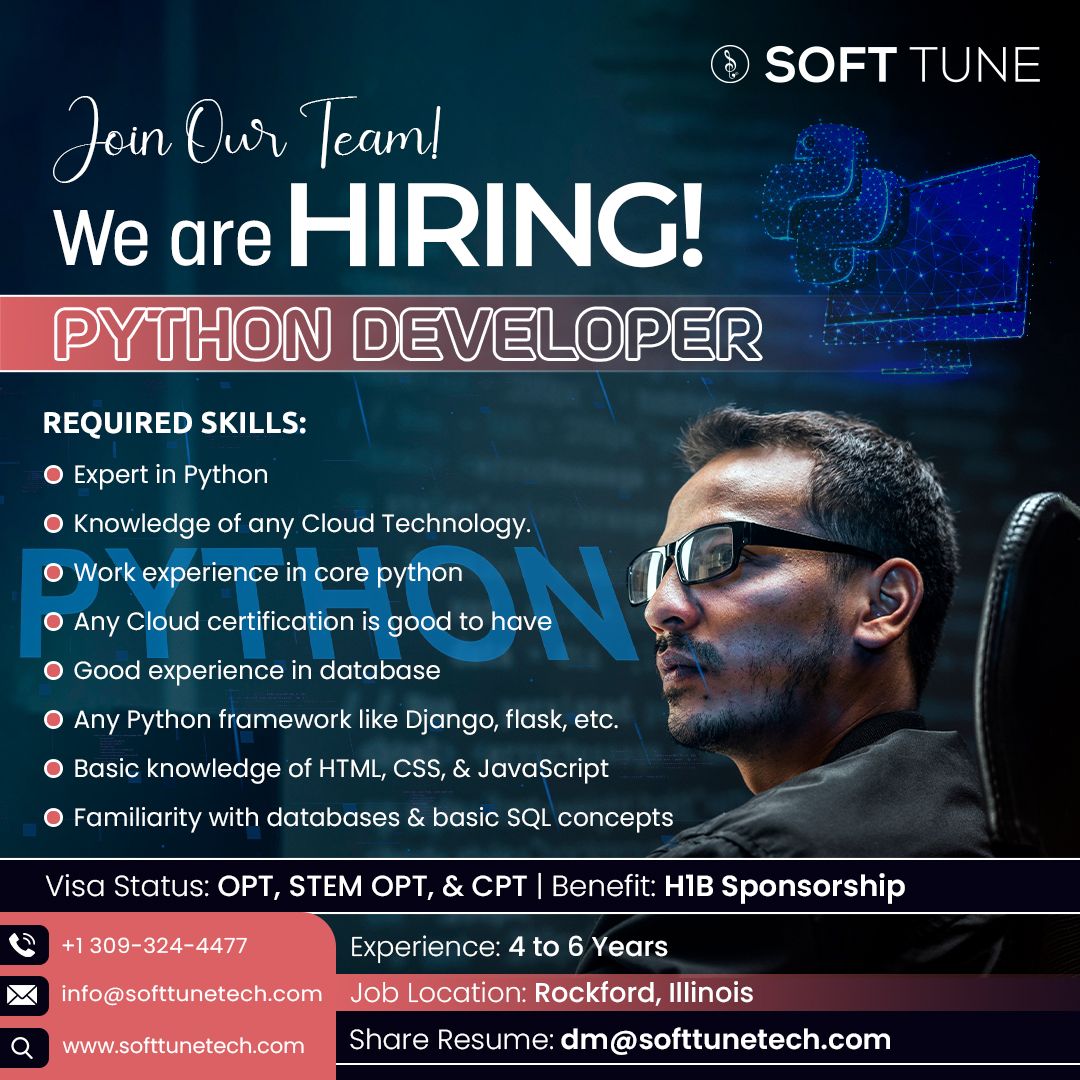 SoftTune Technologies on LinkedIn: #pythondeveloper # ... SoftTune Technologies on LinkedIn: #pythondeveloper # ...