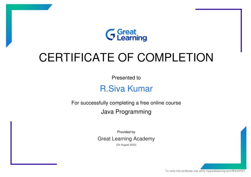 Siva Kumar R on LinkedIn: #greatlearning #greatlearningacademy #java # ... Siva Kumar R on LinkedIn: #greatlearning #greatlearningacademy #java # ...