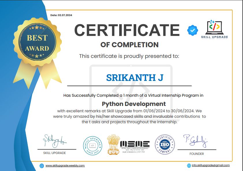 Srikanth J on LinkedIn: #python #pythondevelopment #skillupgrade # ... Srikanth J on LinkedIn: #python #pythondevelopment #skillupgrade # ...