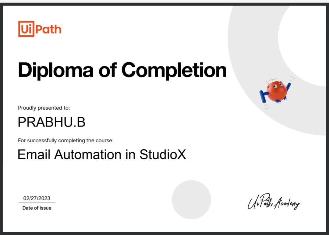 Prabhu B on LinkedIn: #studiox #uipath #certification Prabhu B on LinkedIn: #studiox #uipath #certification