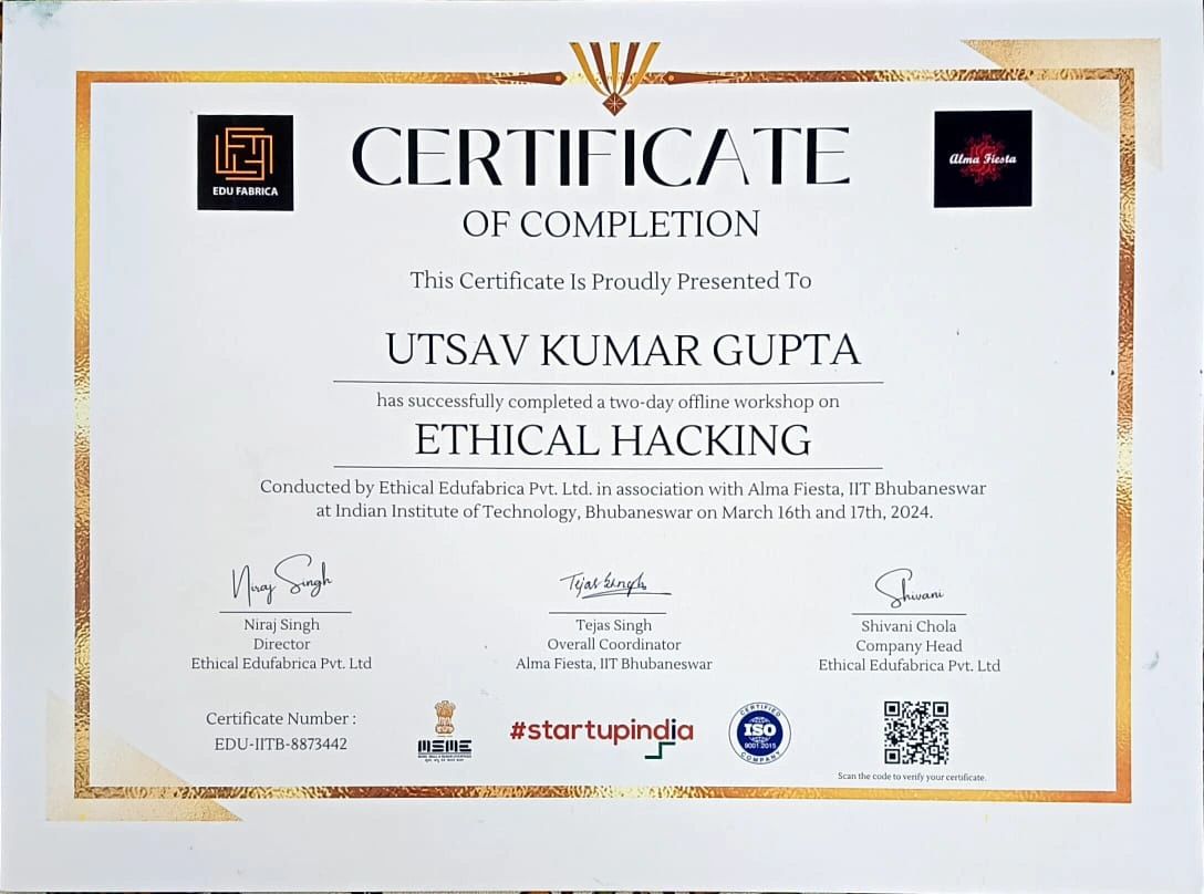 Utsav Kumar Gupta on LinkedIn: #ethicalhacking #edufabrica # ... Utsav Kumar Gupta on LinkedIn: #ethicalhacking #edufabrica # ...