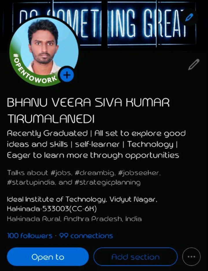 BHANU VEERA SIVA KUMAR TIRUMALANEDI on LinkedIn: #linkedinfamily # ... BHANU VEERA SIVA KUMAR TIRUMALANEDI on LinkedIn: #linkedinfamily # ...