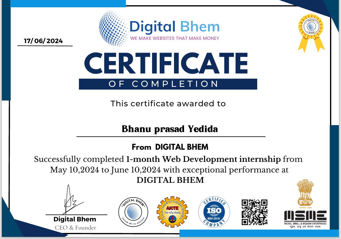 Bhanu Prasad Yedida on LinkedIn: #html #css #javascript #digitalbhem # ... Bhanu Prasad Yedida on LinkedIn: #html #css #javascript #digitalbhem # ...