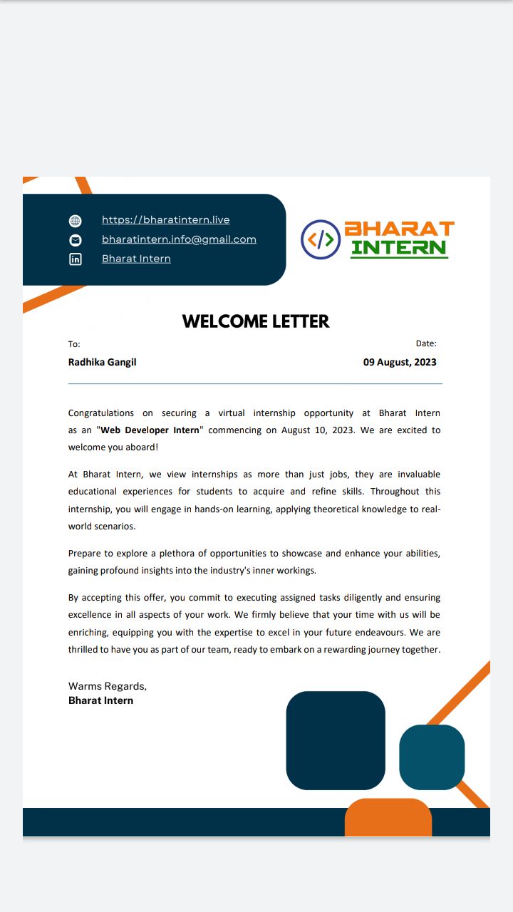 radhika gangil on LinkedIn: #bharatintern radhika gangil on LinkedIn: #bharatintern