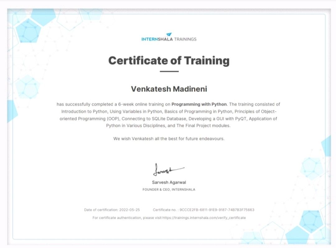 Venkatesh Madineni on LinkedIn: #python #programming Venkatesh Madineni on LinkedIn: #python #programming