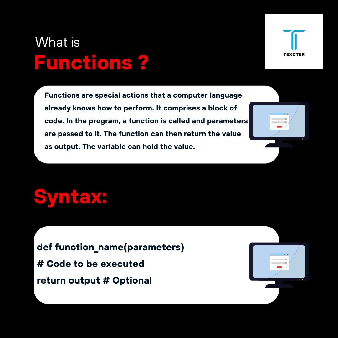 TECXTER on LinkedIn: #pythonfunctions #pythonbasics #pythoncode # ... TECXTER on LinkedIn: #pythonfunctions #pythonbasics #pythoncode # ...
