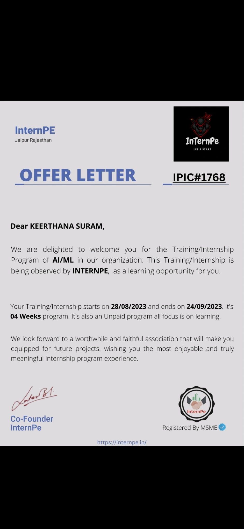 Suram Keerthana on LinkedIn: #internpe #internship Suram Keerthana on LinkedIn: #internpe #internship