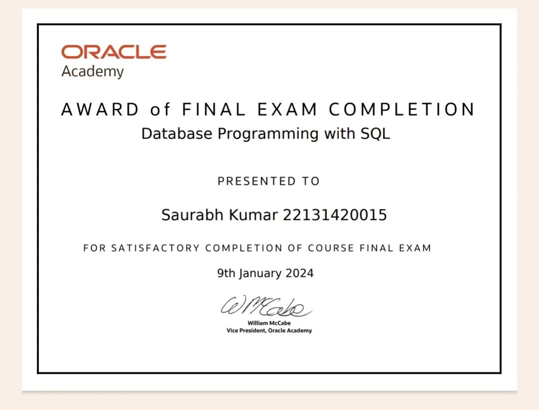 Saurabh Kumar on LinkedIn: Excited to share that I've successfully ... Saurabh Kumar on LinkedIn: Excited to share that I've successfully ...