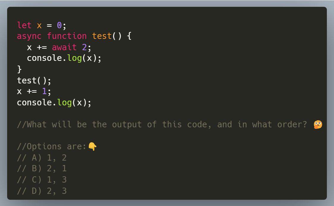 Saiful Islam on LinkedIn: #javascript #asyncchallenge #codequiz # ... Saiful Islam on LinkedIn: #javascript #asyncchallenge #codequiz # ...