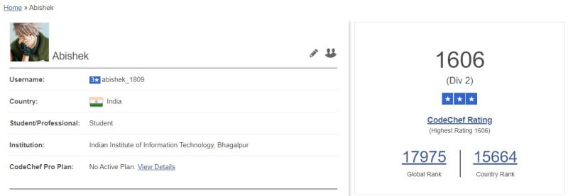Abishek E on LinkedIn: #codechef #competitiveprogramming #milestone # ... Abishek E on LinkedIn: #codechef #competitiveprogramming #milestone # ...
