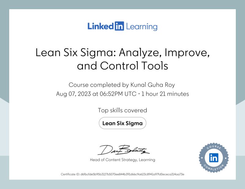 Kunal Guha Roy on LinkedIn: Certificate of Completion Kunal Guha Roy on LinkedIn: Certificate of Completion