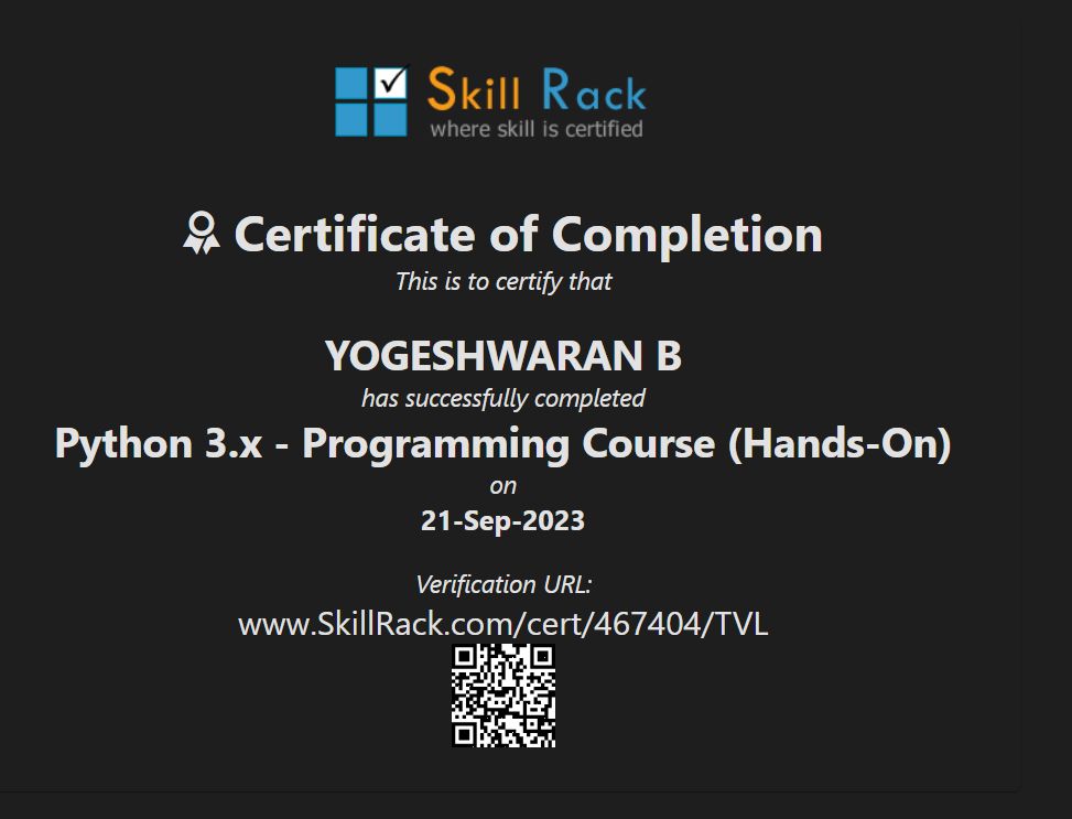 Yogeshwaran B on LinkedIn: #python #programming #collegelife # ... Yogeshwaran B on LinkedIn: #python #programming #collegelife # ...