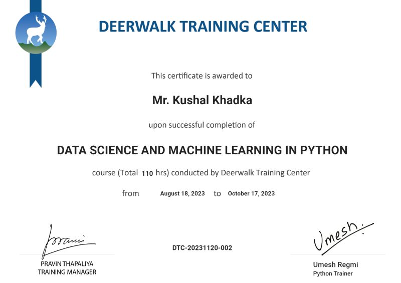 Kushal Khadka on LinkedIn: I've successfully completed my training on ... Kushal Khadka on LinkedIn: I've successfully completed my training on ...