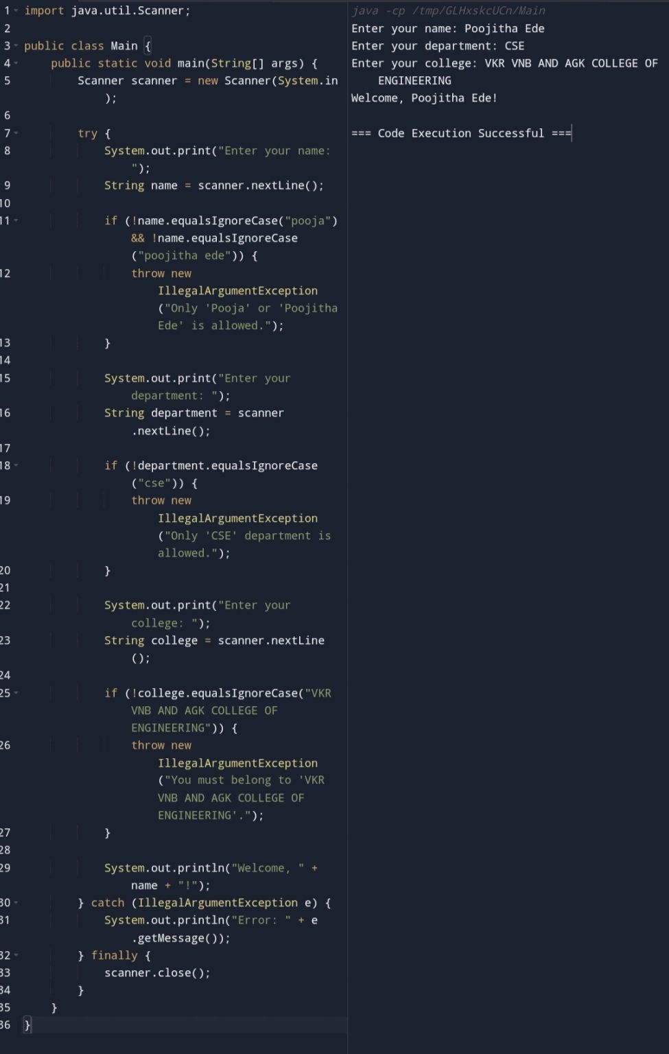 Ede poojitha on LinkedIn: #java #codingchallenge #errorhandling # ... Ede poojitha on LinkedIn: #java #codingchallenge #errorhandling # ...