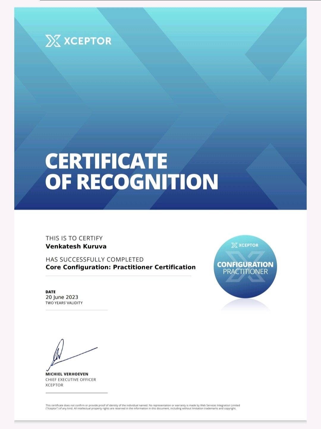 Venkatesh Kuruva on LinkedIn: Core Configuration: Practitioner certificate Venkatesh Kuruva on LinkedIn: Core Configuration: Practitioner certificate