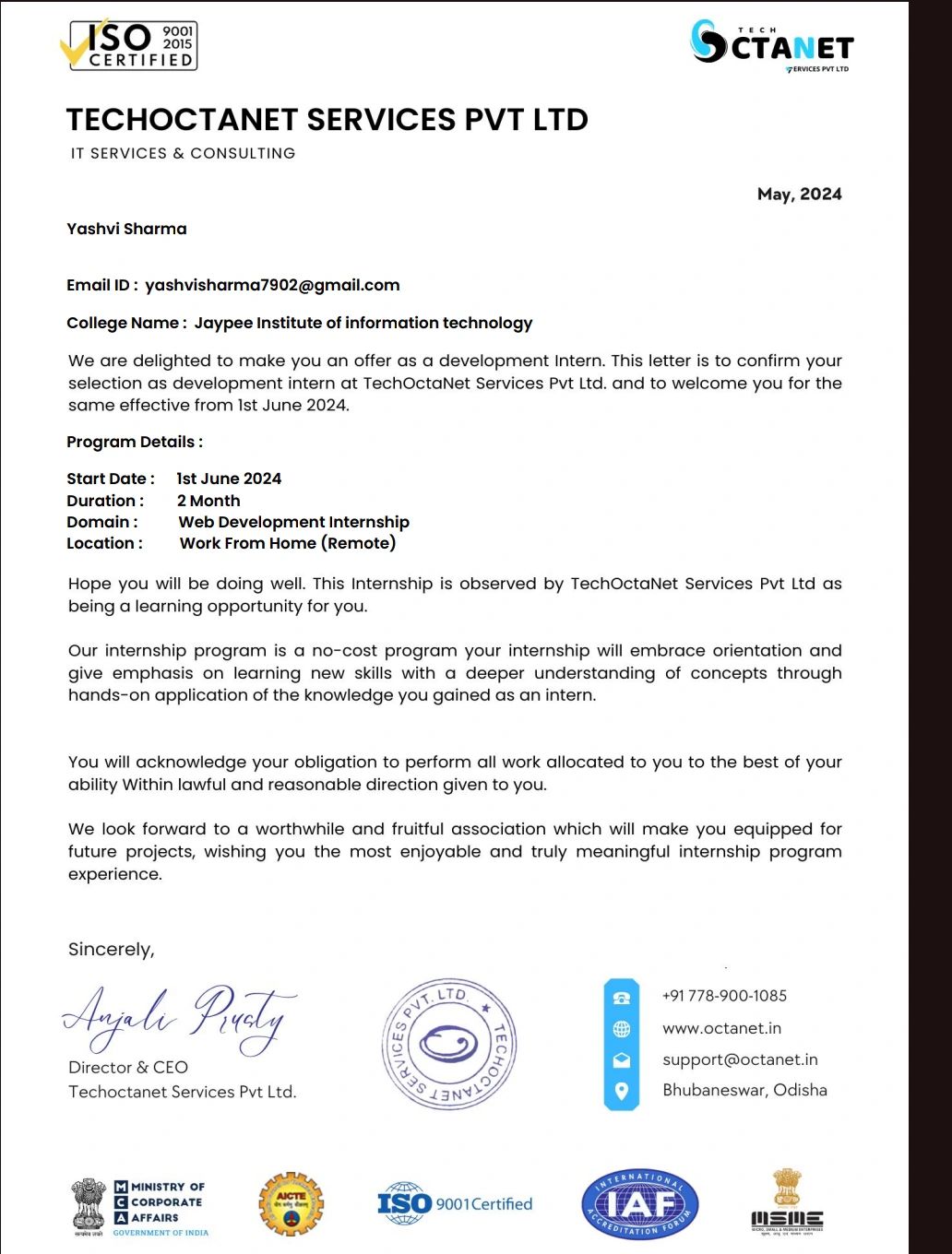 yashvi sharma on LinkedIn: #internship #octanet yashvi sharma on LinkedIn: #internship #octanet