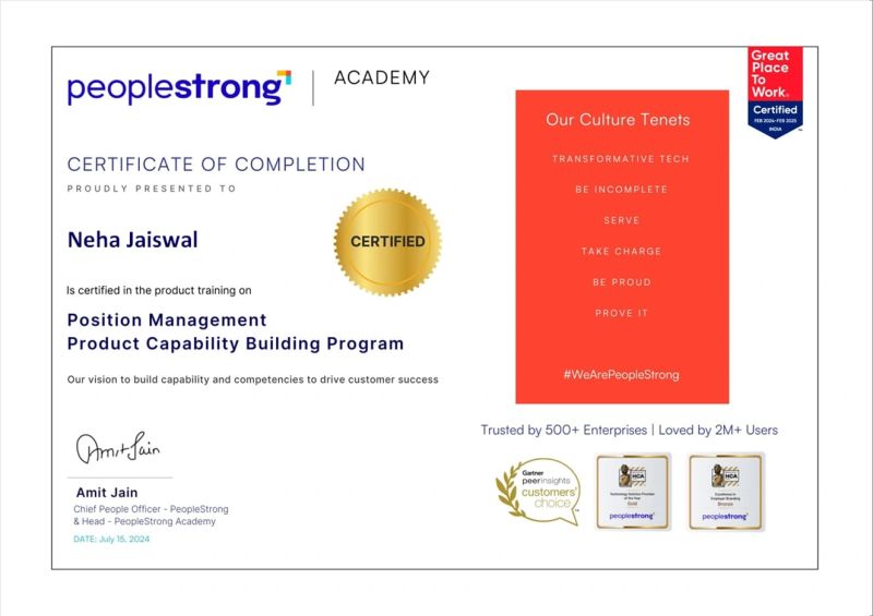 NEHA JAISWAL on LinkedIn: #peoplestrong #certified #development # ... NEHA JAISWAL on LinkedIn: #peoplestrong #certified #development # ...
