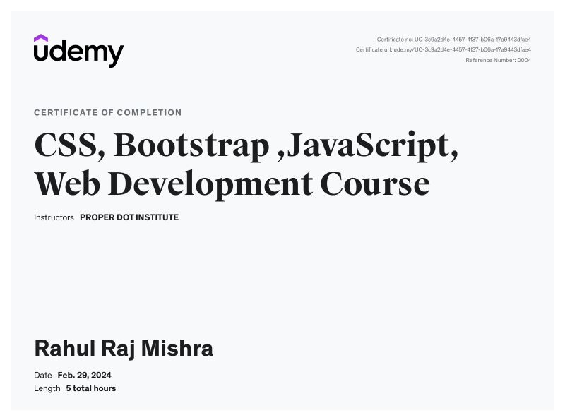 Rahul Raj Mishra on LinkedIn: #css #bootstrap #javascript #udemy #webdev Rahul Raj Mishra on LinkedIn: #css #bootstrap #javascript #udemy #webdev