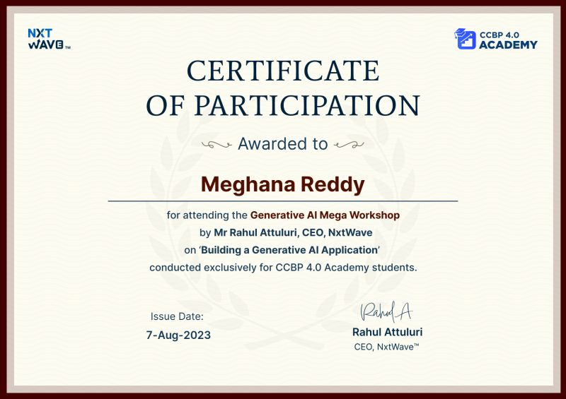 Meghana Reddy on LinkedIn: #nxtwave #rahulattulurisir #ccbpian Meghana Reddy on LinkedIn: #nxtwave #rahulattulurisir #ccbpian