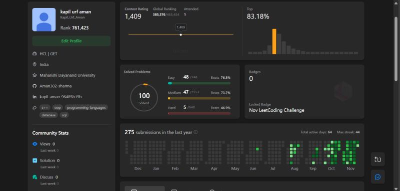 Kapil Aman on LinkedIn: #leetcode #leetcodechallenge #100daysofcode # ... Kapil Aman on LinkedIn: #leetcode #leetcodechallenge #100daysofcode # ...