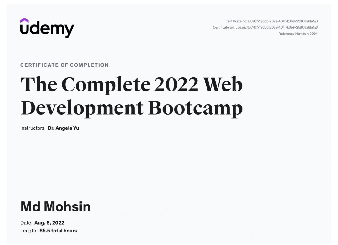 Completed the web development bootcamp 🎉 by Angila Yu! | Md Mohsin ... Completed the web development bootcamp 🎉 by Angila Yu! | Md Mohsin ...