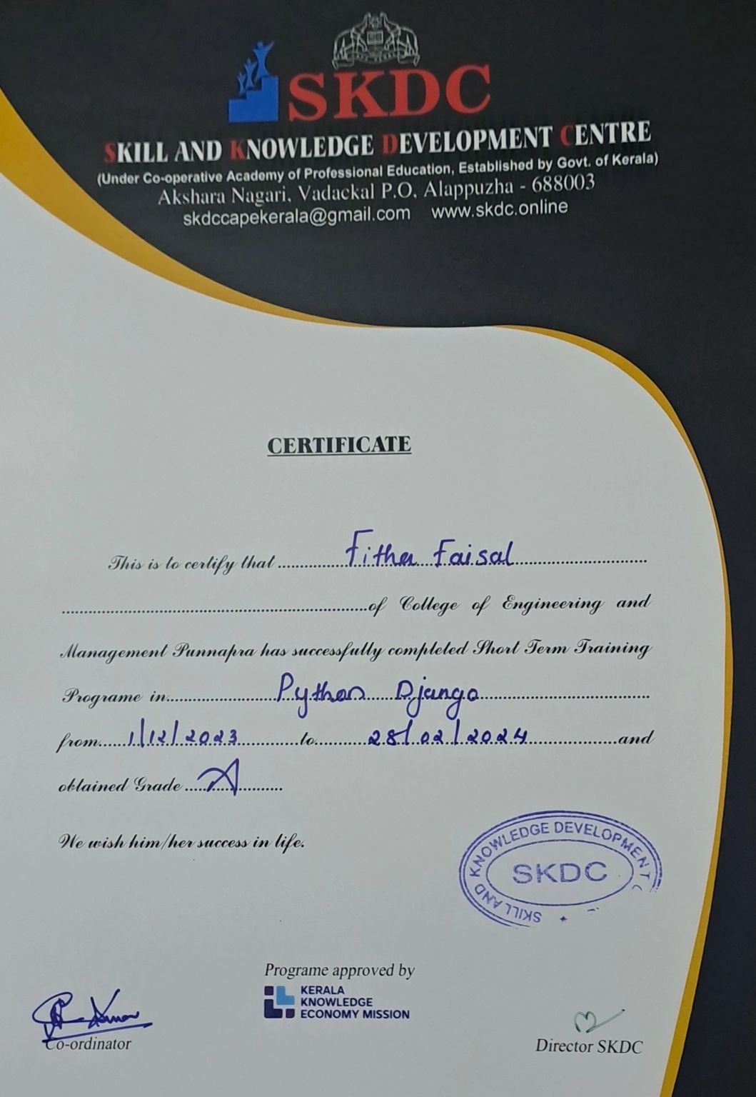 Fitha Faisal on LinkedIn: #python #django #skdc #webdevelopment Fitha Faisal on LinkedIn: #python #django #skdc #webdevelopment