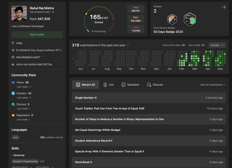 Rahul Raj Mishra on LinkedIn: #leetcode #coding #problemsolving # ... Rahul Raj Mishra on LinkedIn: #leetcode #coding #problemsolving # ...