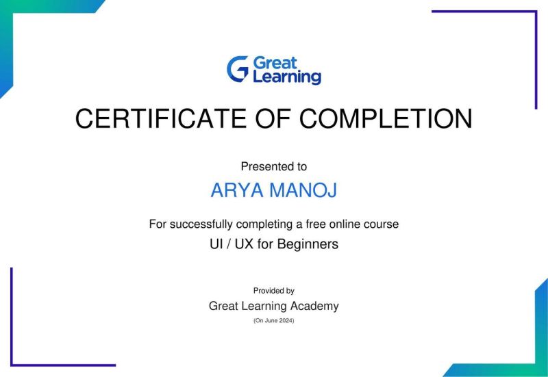ARYA MANOJ on LinkedIn: #uiux #greatlearning #certificate #learning # ... ARYA MANOJ on LinkedIn: #uiux #greatlearning #certificate #learning # ...