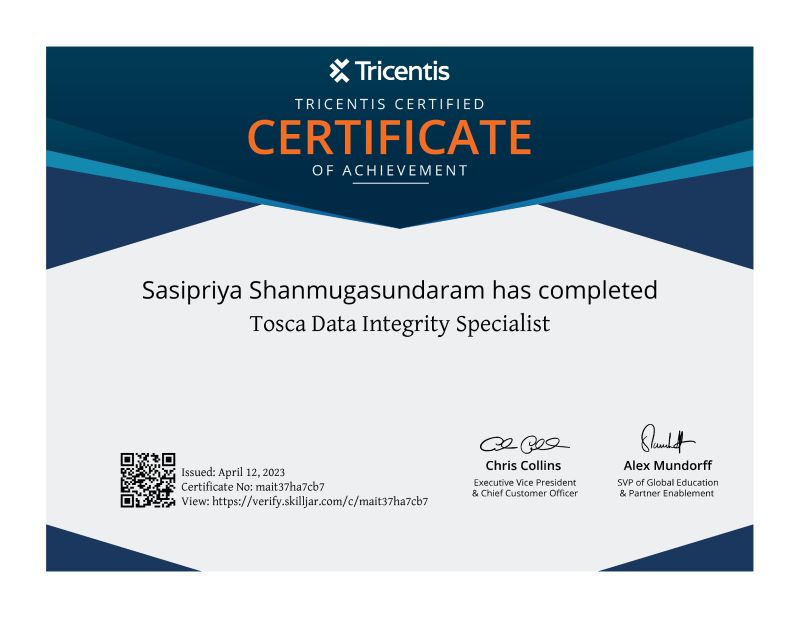 SASIPRIYA SHANMUGASUNDARAM on LinkedIn: #tricentis #tricentis # ... SASIPRIYA SHANMUGASUNDARAM on LinkedIn: #tricentis #tricentis # ...