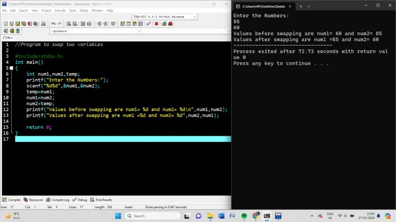 🌟 Completed 100 Days of Coding Challenge: efficient swapping of values ... 🌟 Completed 100 Days of Coding Challenge: efficient swapping of values ...